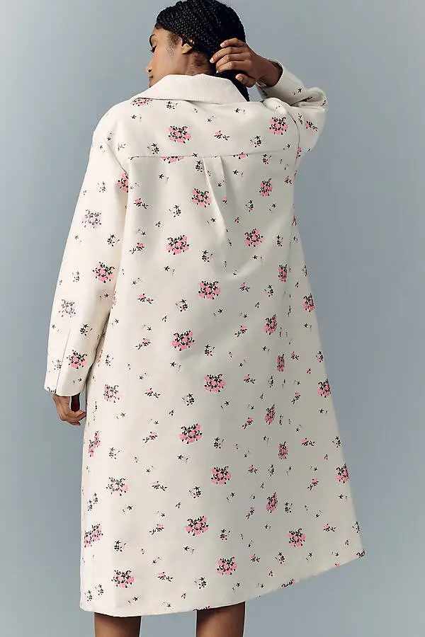 Baum Und Pferdgarten Floral Trench Coat In Fuchsia Pink Flower